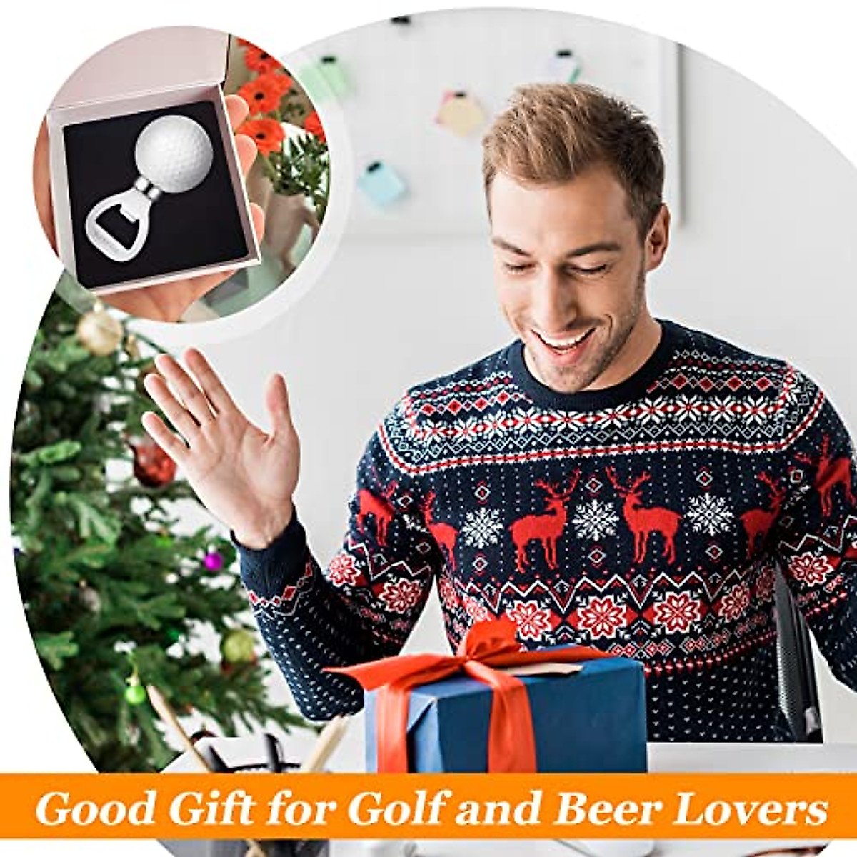 2 Pieces Golf Ball Bottle Opener, Beer Bottle Opener Funny Gifts for Men Women Novelty Items for Golf Lover Beer Enthusiast