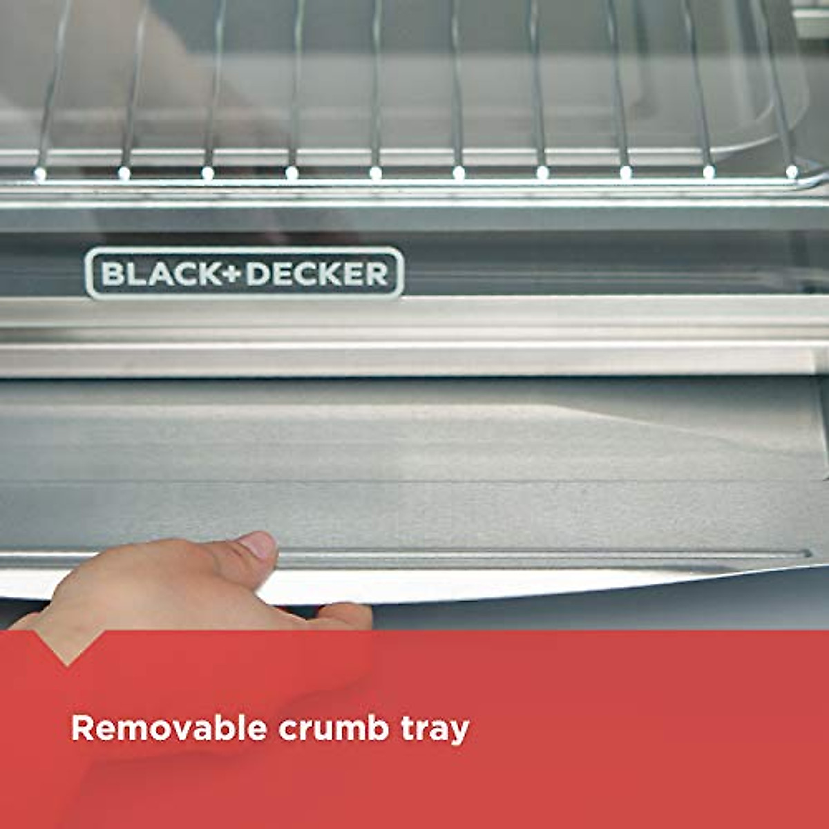 Black & Decker™ 4-Slice Toaster Oven fits 9" Pizza, Grey