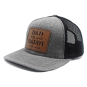 Daddy to Be Dad in The Street Daddy in The Sheets Hat Daddy Leather Patch Baseball Cap Gifts for Him Father's Day Birthday (Gray Black)