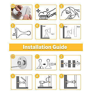 Door Stopper, 2 Pack Magnetic Door Stop White, Stainless Steel Door Catch, 3M Double-Sided Self Adhesive Tape, Door Holder Doorstop, No Drilling, Keep Your Door Open