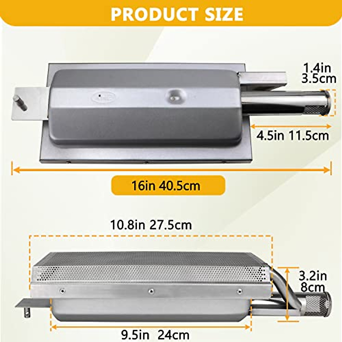 Ceramic Infrared Searing Burner for Blaze Grills, Stainless Steel 14,000 BTU,Upgrade Accessory Part Replaces Left Side Burner of Blaze Gas Grills