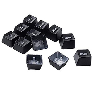 yue Performance Gaming keycaps Replacement for Romer-G Switch Logitech G310 G413 G613 G810 K840 G910 Mechanical Keyboard (Bump 12 Keys, Black)