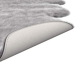 Abacasa Gloss Dark Grey Faux Fur Area Rug