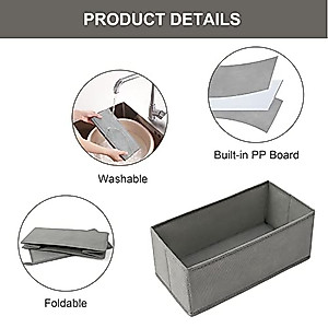 Qozary 8 Pack Drawer Organizers for Clothing, Foldable Cloth Storage Box, Underwear Drawer Organizer, Fabric Dresser Drawer Organizers for Baby Clothes, Underwear, Socks