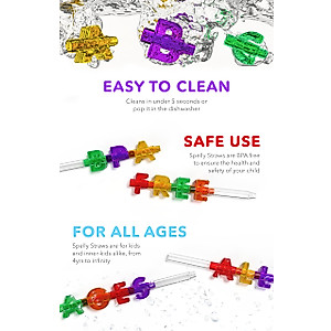 Spelly Straws Interactive Straw, 12.5 x 2.7 x 18.5 cm, Multi-Colour