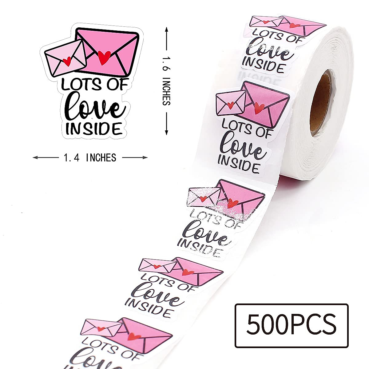 Littlefa Cute Lots of Love Inside Stickers,Happy Mail Stickers,Love Mail Stickers,Small Business Stickers,Envelopes Seal Stickers,Mail Packaging Sticker for Small Business 500 PCS