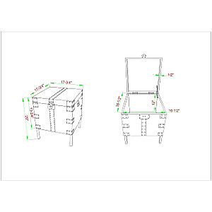 NewCosmos Antique Gray Solid Wood Table Set 3-Piece Furniture Ensemble with Storage Trunk & Side Tables - Eco-Friendly, Versatile Home Decor