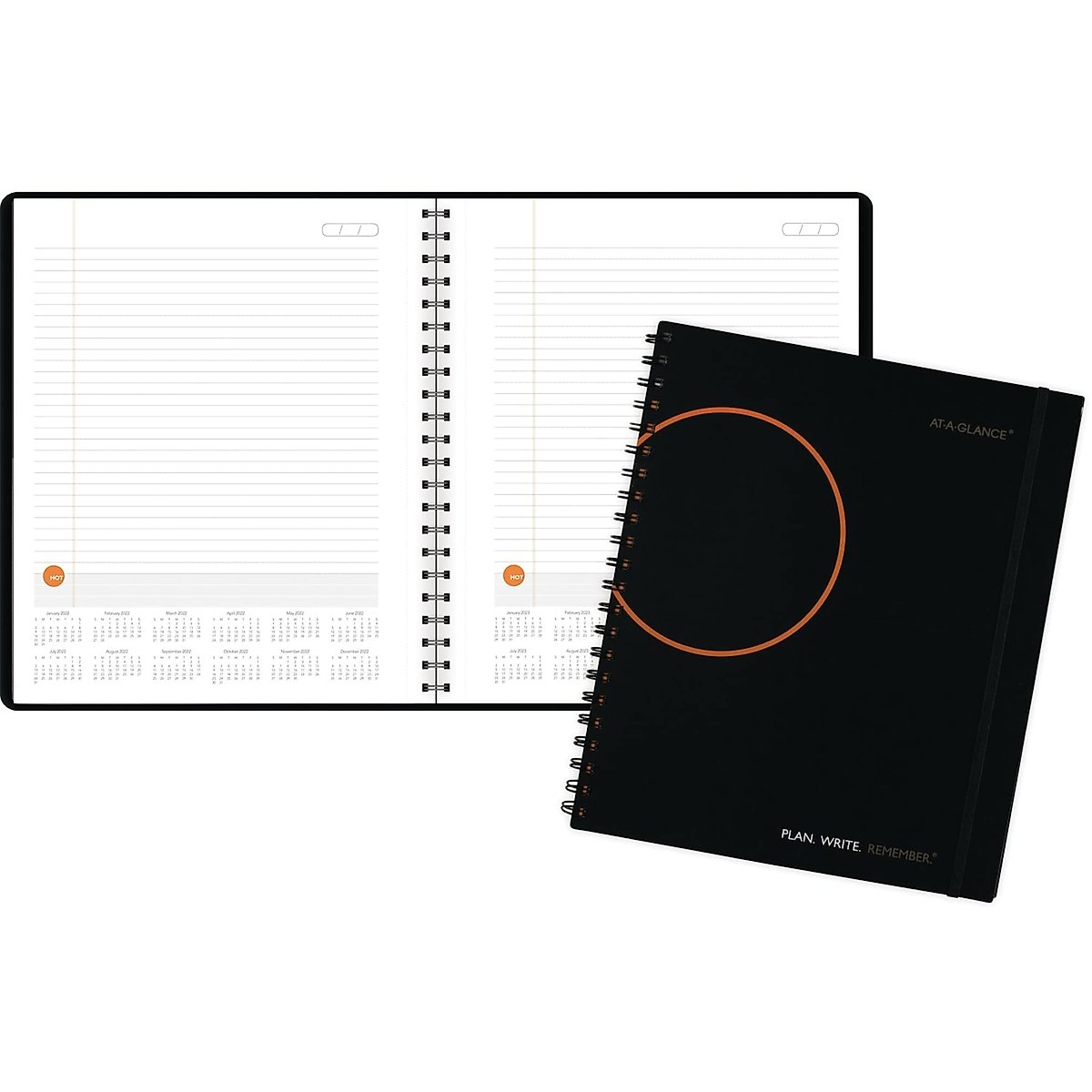Planning Notebook by AT-A-GLANCE, Undated, 8-1/2" x 11", Large, Plan. Write. Remember., with Reference Calendars, Black (70620905)