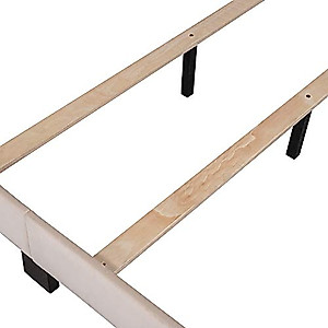 Lifeand Queen Size Velvet Upholstered Platform Bed, Box Spring Needed - Beige