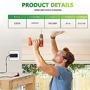 Czepa 9V Charger Compatible with Black and Decker Screwdriver LI2000 LI3100 Cordless Drill Replacement Original Part Number 90593303 & 90593303-01