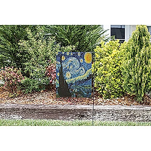 Moslion Van Gogh Garden Flags Double Sided Classic Arts Starry Night Farmhouse Sky Moon Yard Flag 12.5x18 Inch Burlap Banners Home Decorative Outdoor Villa