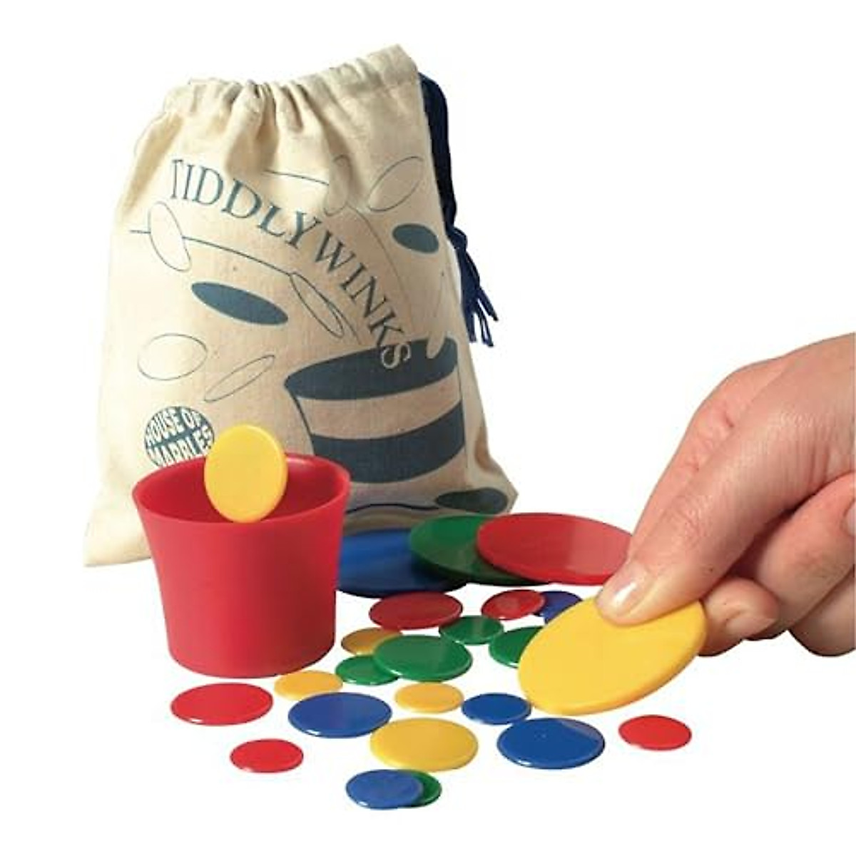 House of Marbles Tiddlywinks, a Traditional Family Game with 28 Multicolored Pieces, is a Timeless Retro Classic Travel Game for Kids or Adults with a Nostalgic Educational Board Game Feel