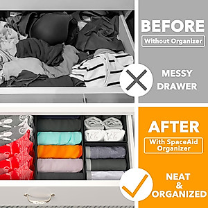 SpaceAid Drawer Organizer Clothes, 12 Pack Dresser Organizer Bins for Nursery, Closet Organization and Storage Dividers for Clothing, Baby Clothes, Underwears, Socks (Black)