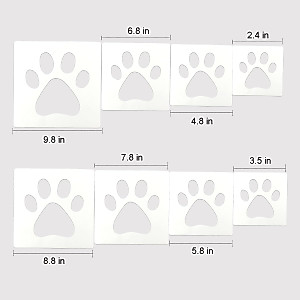 Paw Stencil, 8Pcs Large Dog Paw Stencil for Painting,Cute Bear Cat Paw Print Stencils Template Reusable Plastic Animal Paw Paint Stencil for Crafts Art Painting on Wood Paper Flag Wall Home Decor