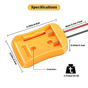 Newly for Dewalt Battery Adapter by Baridwon, Power Wheels Adapter for Dewalt Battery, 2 Kit Power Tools Conversion for 18v 20v 60v Batteries, Upgraded 12AWG Thick Copper Core Wire