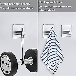 Glattever Adhesive Towel Hooks Stainless Steel Heavy Duty Towel Rack Removable Vacuum Suction Cup Wall Hooks Waterproof Clothes Towel Hook for Bathrooms Kitchen Hotel Office (Brushed Nickel, 4 Pack )