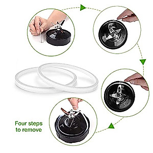 NC Stainless Steel Extractor Blade Gasket Lid for Nutri for Ninja 7Fin Auto iQ BL480 BL482 BL640 BL642 Replacement Accessories