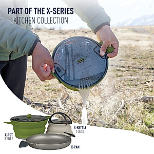 Sea to Summit X-Pot 5-Piece Cookware Set for Backpacking and Camping, Pacific Blue/Lime