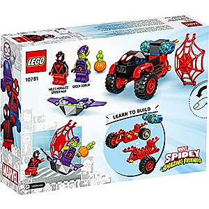 LEGO Marvel Spider-Man Miles Morales: 10781 Spider-Man’s Techno Trike Set, Spidey and His Amazing Friends Series, Toy for Preschool Kids Age 4 +