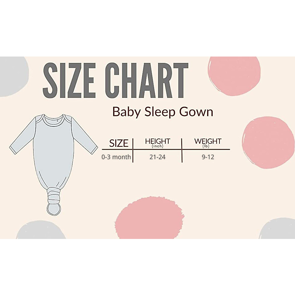 Giggle Angel Newborn Baby Sleeper Gown Infant Knotted Gown Baby Girl Long Sleeve Gowns Coming Home Outfits Hat Set 0-3 Months (Inkgreen)