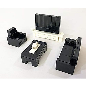 Brick Loot Toy Building Blocks Furniture Minifigure City Set Kit, For Adults & Kids Age 6+, 100% Compatible with Lego & Major Brands, Includes Bookcase, TV, Bed, Couch, Chair, Coffee Table, 236 Pieces