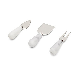 Fox Run Premium 3-Piece White Marble Cheese Knife Set, 1.5 x 4.25 x 6.75 inches