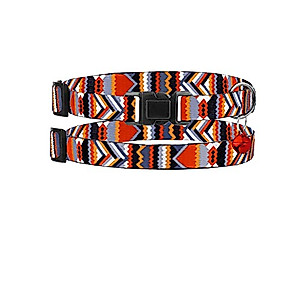 Breakaway Cat Collar with Bell - 2 Pack Safety Tribal Pattern Geometric Aztec Print Collars for Cats Kitten (Tribal + Geometric)