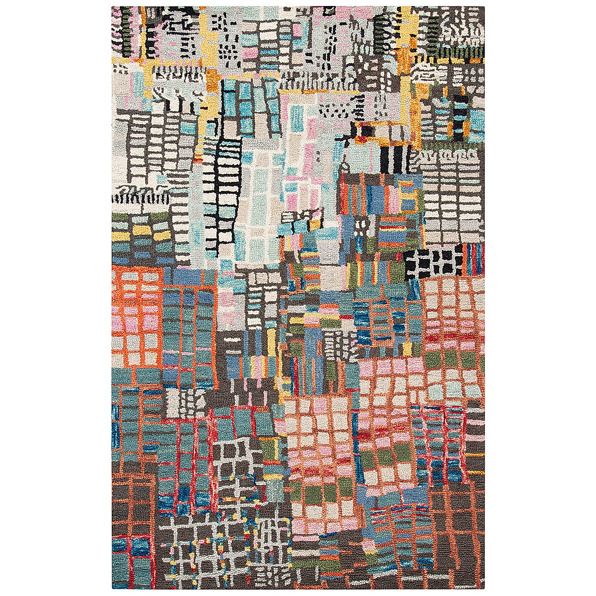 SAFAVIEH Aspen Collection 7' Square Ivory/Black APN517A Handmade Boho Abstract Premium Wool Living Room Dining Bedroom Area Rug