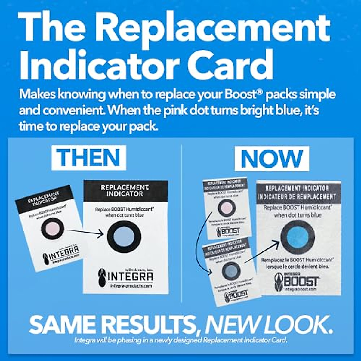 Integra Boost - 55% RH Level - 2 Gram Size - Two-Way Humidity Control Pack - Includes Humidity Indicator Cards - Humidity Balancer Packet For Packaged Foods & Herbs Storage, Protects 1/4 Oz, (50 pcs)