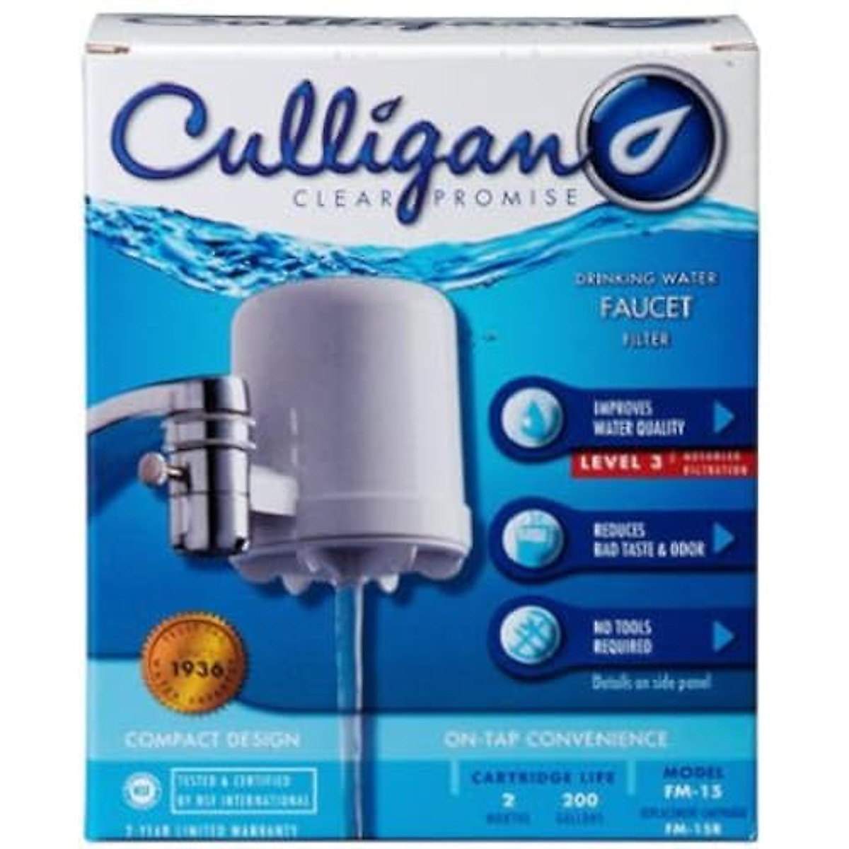 Culligan FM-15A Water Filter, 200 gal Capacity, 0.6 gpm(Pack of 1)