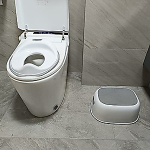 Cemibaby Potty Training Seat with Toddler Step Stool for Kids,for Safe Toddler Loo Potty Training in The Bathroom and Home,(Gray White)…