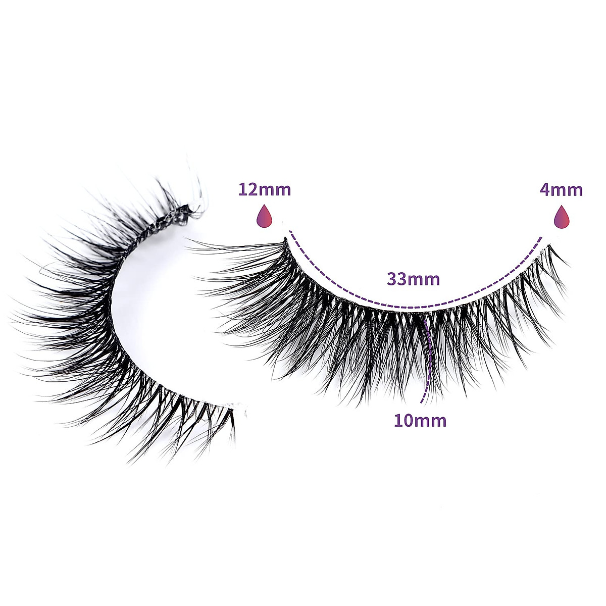 Wleec Beauty 12mm Cat Eye Eyeashes Clear Band 7 Pairs 3D Natural Wispy Lashes Fluffy Handmade Short Dramatic False Eyelash Pack CC67