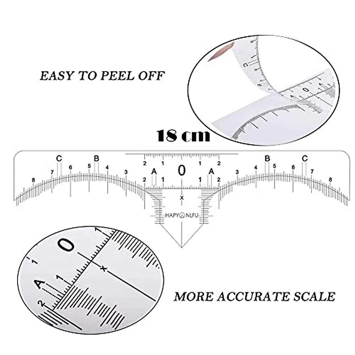 10/50/100 Pcs Disposable Eyebrow Ruler Sticker for Microblading, Adhesive Eyebrow Measurement Ruler, Eyebrow Ruler for Tattoo Makeup - Perfect Eyebrow Makeup Tool (100Pcs)