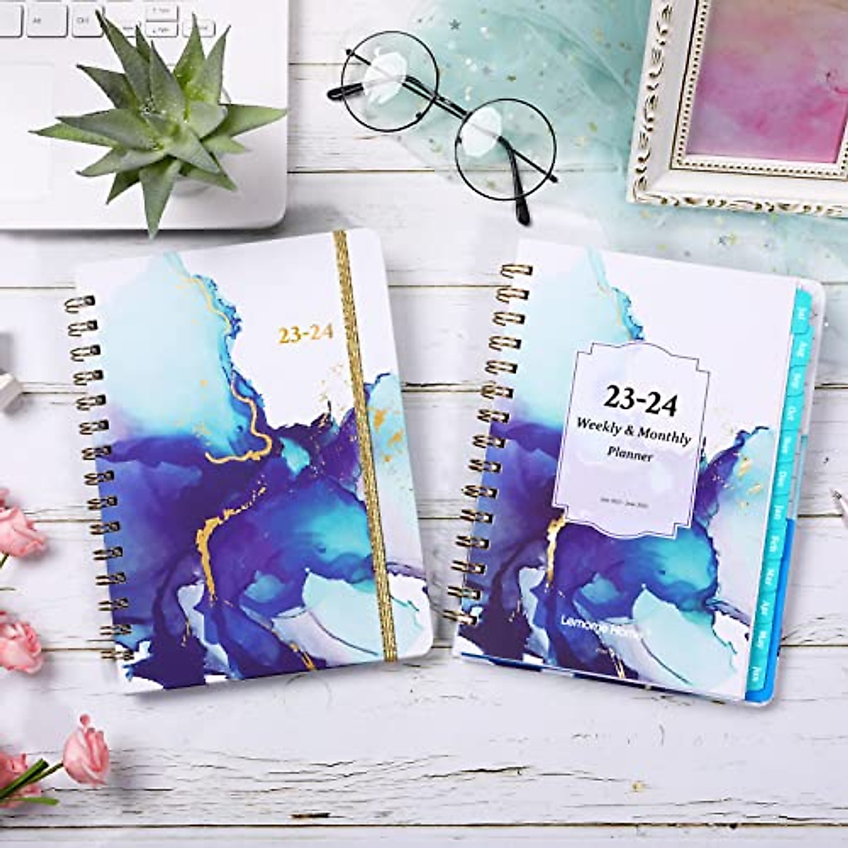 2023-2024 Planner - Academic Planner 2023-2024, July 2023 to June 2024, Weekly and Monthly Planner 2023-2024, 8.4" x 6.3", Hardcover with Back Pocket + Thick Paper + Twin-Wire Binding - Waterink