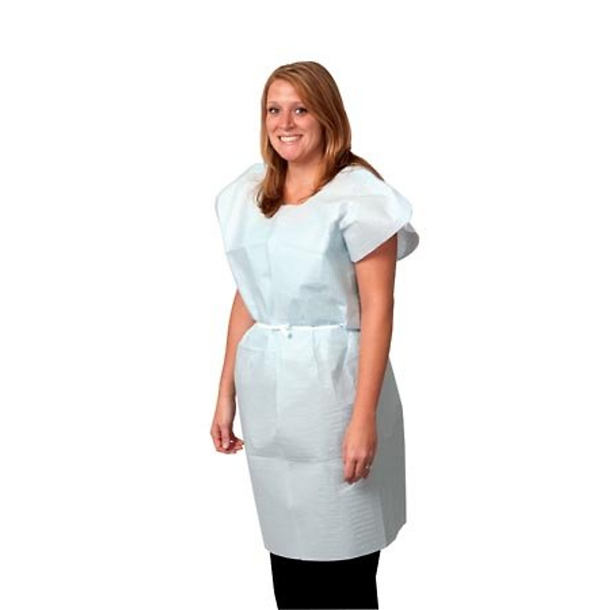 Pro Advantage P750033 Exam Gown, Tissue/Poly/Tissue, 30" x 42", Blue, Traditional Front/Back Opening (Pack of 50)
