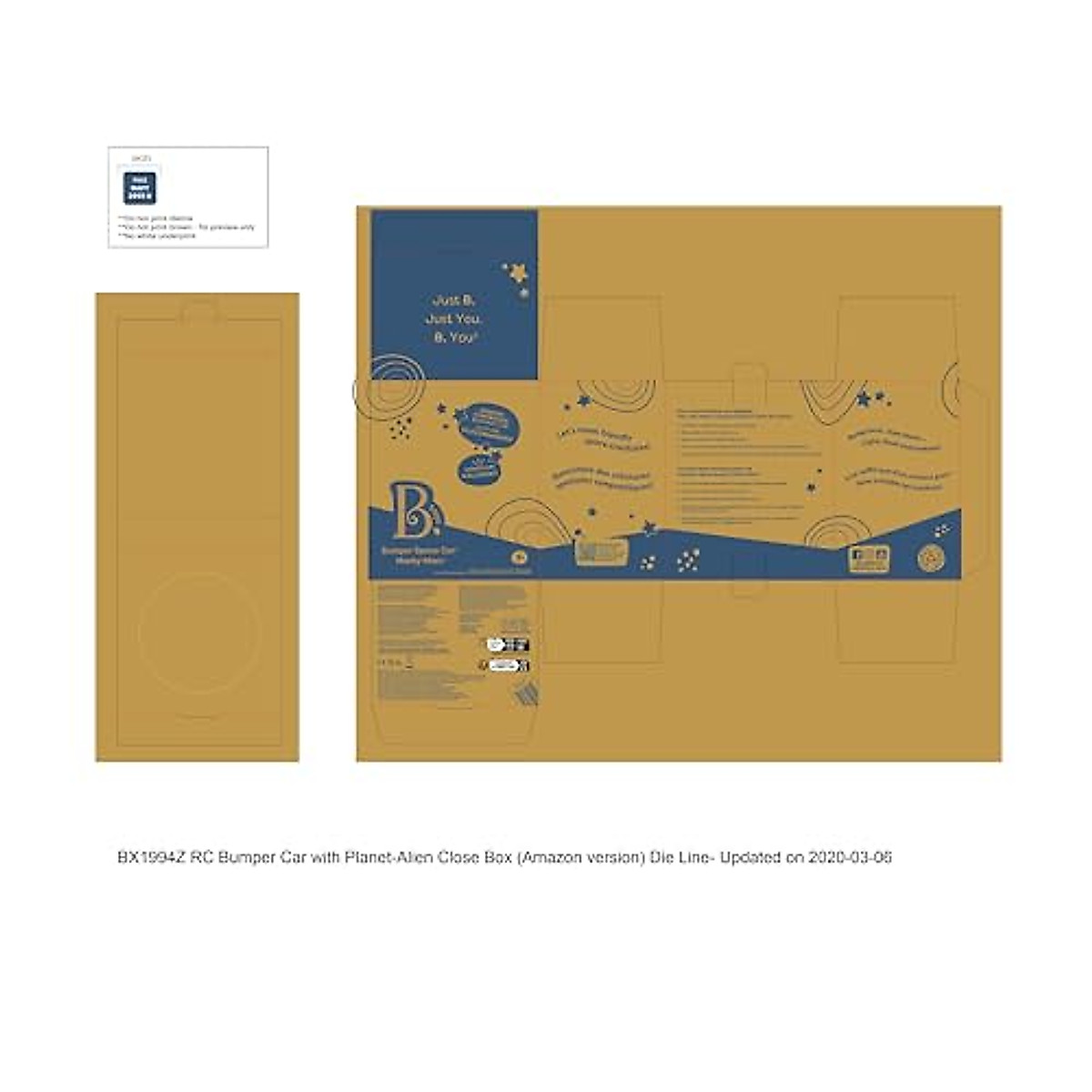 B. toys- Vehicle Bumper Space Car-Light-Up- Simple Remote Control Car for Toddlers with Alien Driver- Marky Mars- 12 months +