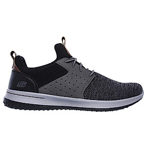 Skechers Men's Classic Fit-Delson-Camden Sneaker, Black/Grey, 9 M US