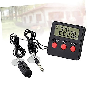 Yardwe 2 Sets Pet Thermometer Hygrometer Digital Thermometer Mini Digital Hygrometer Fish Tank Pet Hygrometer Reptile Hygrometer Lizard Thermometer Reptile Thermometer Glass Box Simple