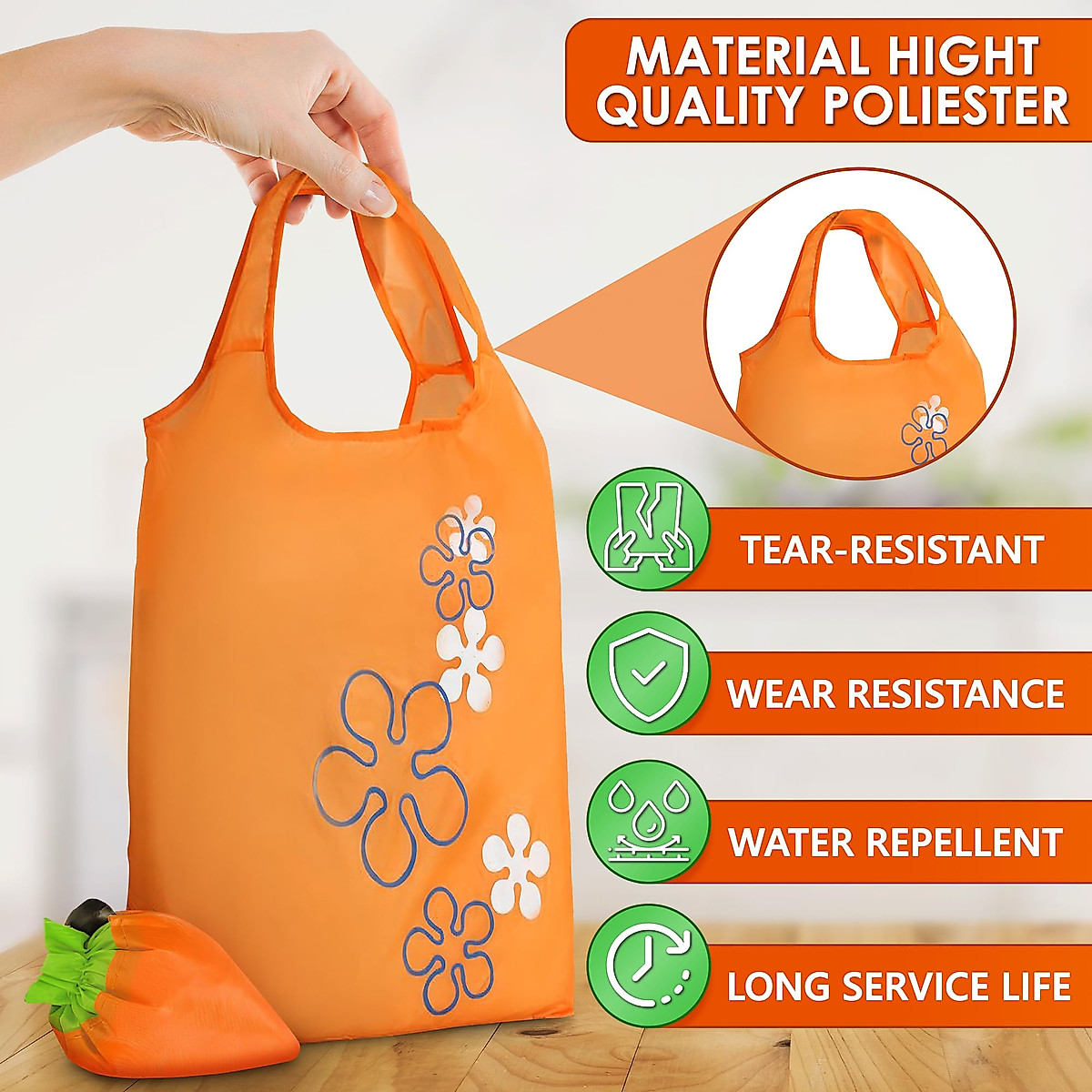 5 Pcs Cute Reusable Grocery Bags in Pouch - Fruit Shaped Reusable Bags With Handles Reusable Shopping Bags Foldable Fruit Tote Bag Washable Grocery Bags - Foldable Reusable Shopping Bag Folding Bags