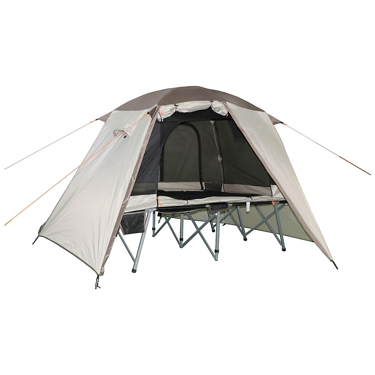 Timber Ridge 2 Person Quick Setup Full Fly Cot Tent, Tan, 80"X50"X47" (WF-7447)