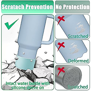 3Pcs Silicone Boot Sleeve For Stanley Quencher Tumbler 30 Oz 40 Oz & IceFlow 20oz 30oz & Hydro Flask Water Bottle 12-24oz,Protective Water Bottle Cup Bottom Bumper Cover For Stanley Cup Accessories.