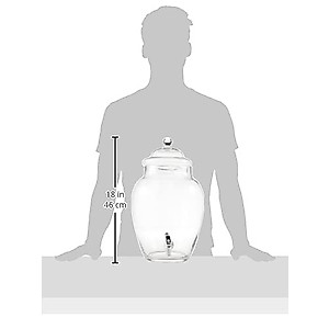 American Atelier Beverage Dispenser Cold Drink Dispenser w/ 1-Gallon Capacity Glass Jug, Leak-Proof Acrylic Spigot in Gorgeous Gift Box Great for Parties, Weddings & More