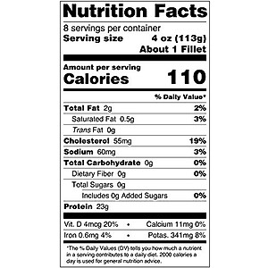 Amazon Fresh Brand, Tilapia Skinless Fillets Value Pack, Frozen, Responsibly Sourced, Phosphate Free, 2 Lb