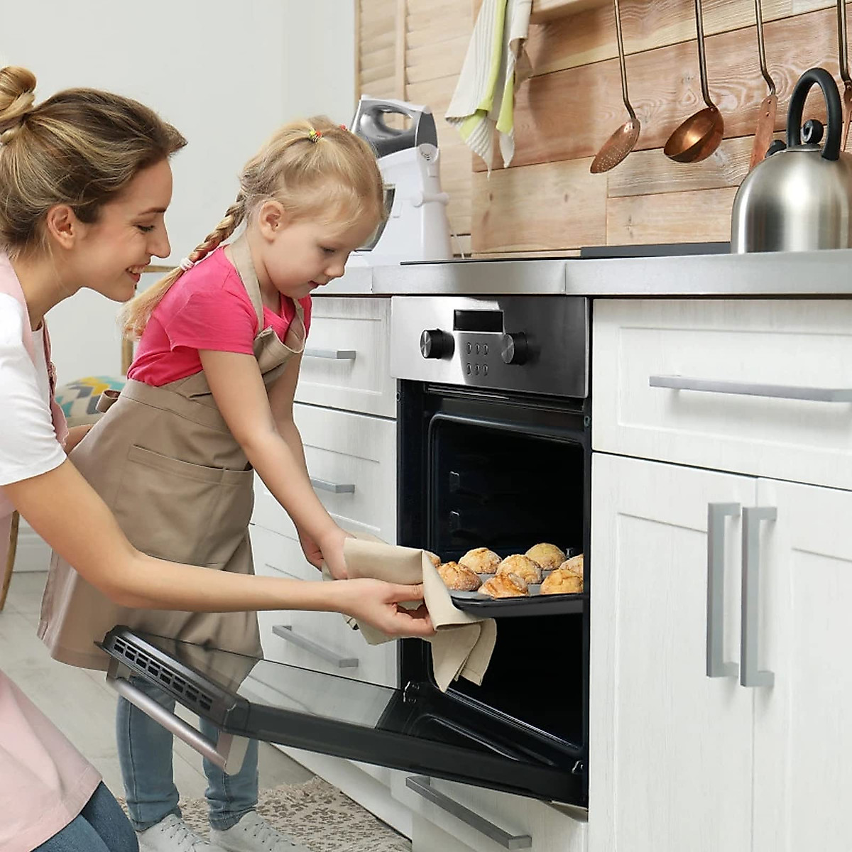 Acrux7 4 PCS Baking Pans Set, Nonstick Baking Pans & Bowl Set, Deep Metal Baking Sheet Pans, Rectangular Stackable Baking Trays, Cake Pans Sets for Oven (Black, 12x8, 12.6x8.5, 13.4x9.5 inch)