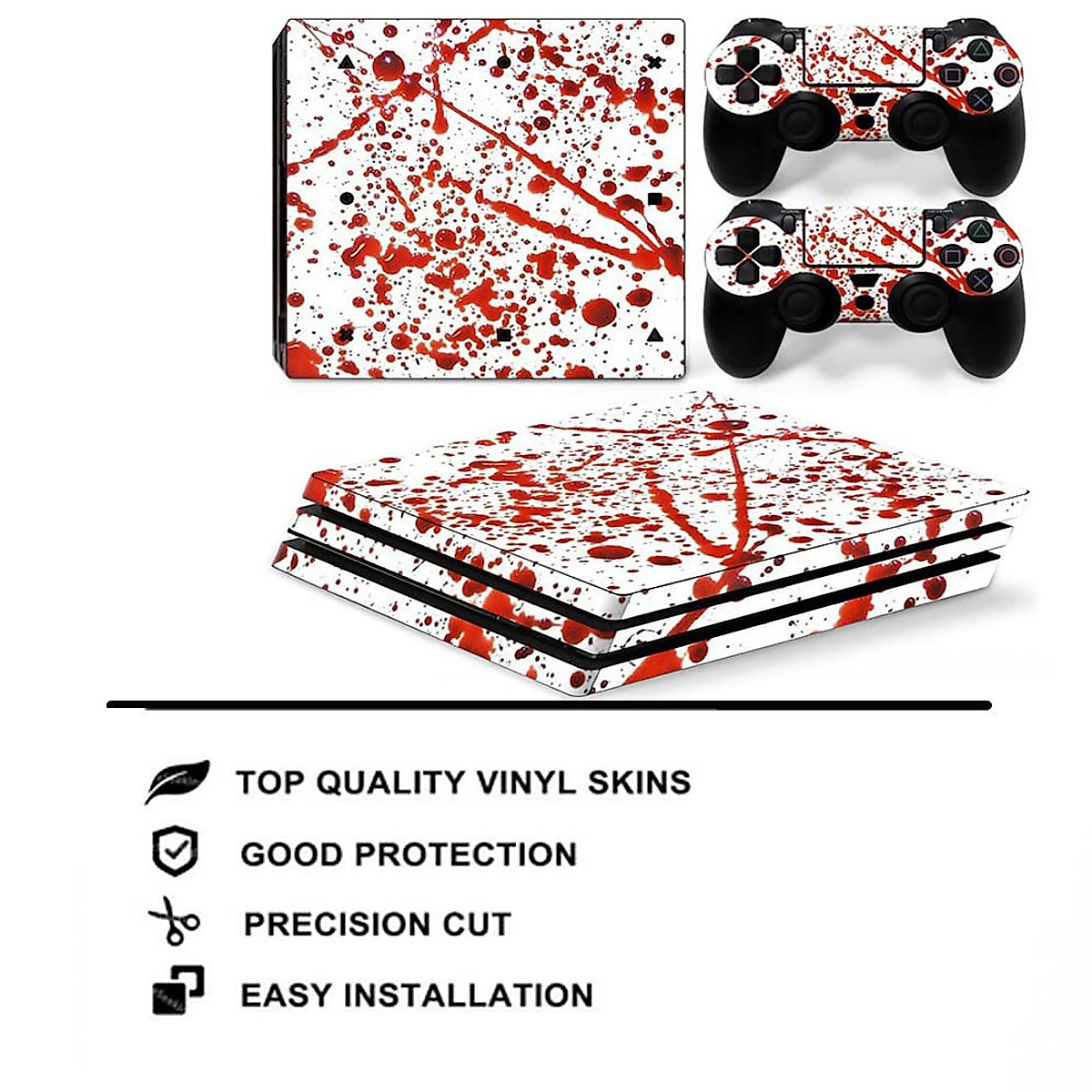 Fyonex Ps4 Pro skins console and controller Whole Body Vinyl Skin for PS4 Pro Console and Controllers