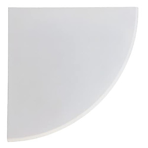 GEOONA White Marble Corner Shower Shelf for Bathroom, 9'' x 9'' x 0.8'' Faux Marble Corner Shelves for Bathroom Wall Mounted Both Side Polished (1, White)