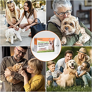 MOTAWEEK Dog Ear Wipes Finger - Portable and Convenient 50-Pack for Gentle Cleaning & Infection Treatment of Dogs' & Cats' Ears, Eyes, and Pets, Fresh and Comfortable Experience