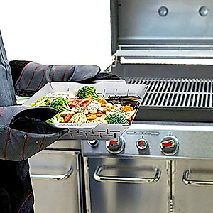 Beer Can Chicken Holder Combo with Free Meat Thermometer- Vegetable Grill Basket-BBQ Grilling Gifts for Men Accessories-Roaster Rack - Vertical Stand for Kabob-Fish-Turkey-Fits Outside Smoker