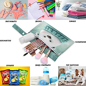 visesunny Bear with Two Bird Animal 2Pcs Wet Bag with Zippered Pockets Washable Reusable Roomy for Travel,Beach,Pool,Daycare,Stroller,Diapers,Dirty Gym Clothes, Wet Swimsuits, Toiletries