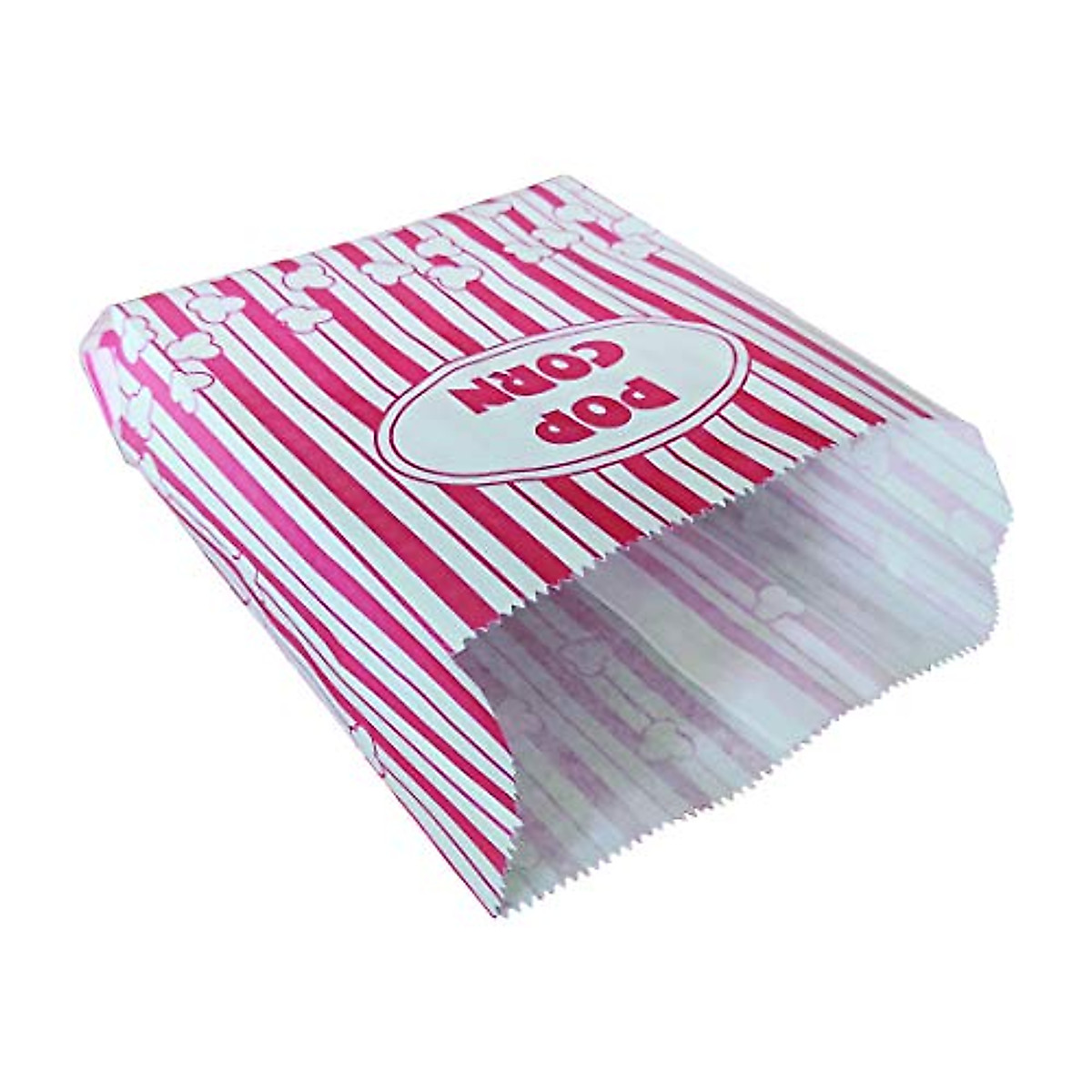 100% Greaseproof White Kraft paper Bags, 100 Popcorn Bags 1 Once - Perfect Size for Theater, Movies, Birthday Parties Celebration - Great Carnival Light Snacking Bags - Popcorn Bags for Party - Sturdy Paper Bags.